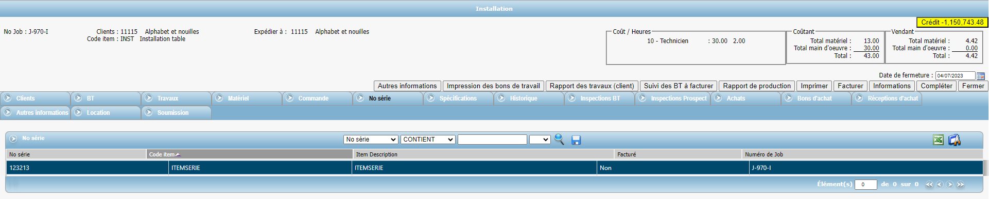 Processus des appels de service et des installations - Prextra